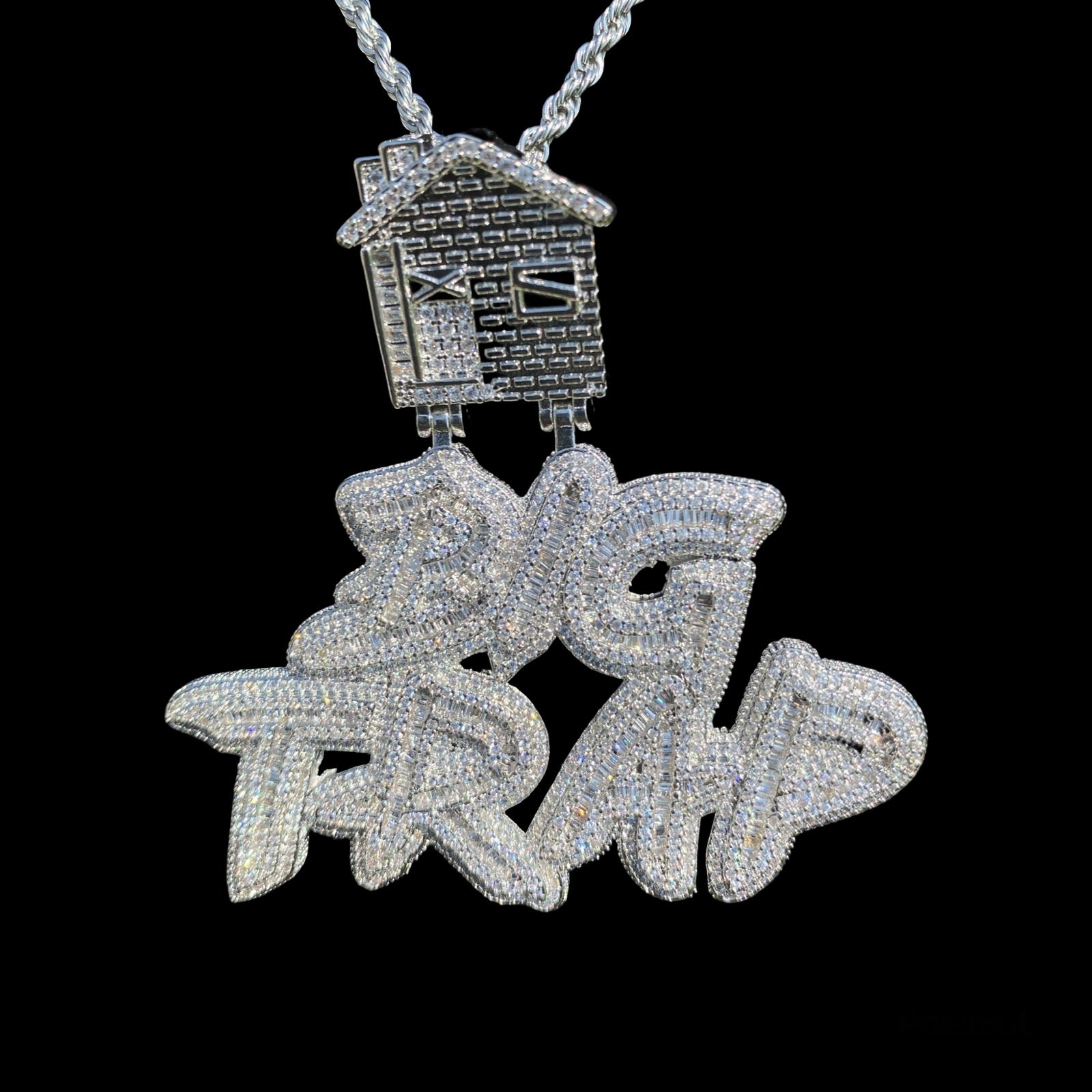 Iced Out “Big Trap” with Trap House Pendant – The Jugg Shop | Designer ...